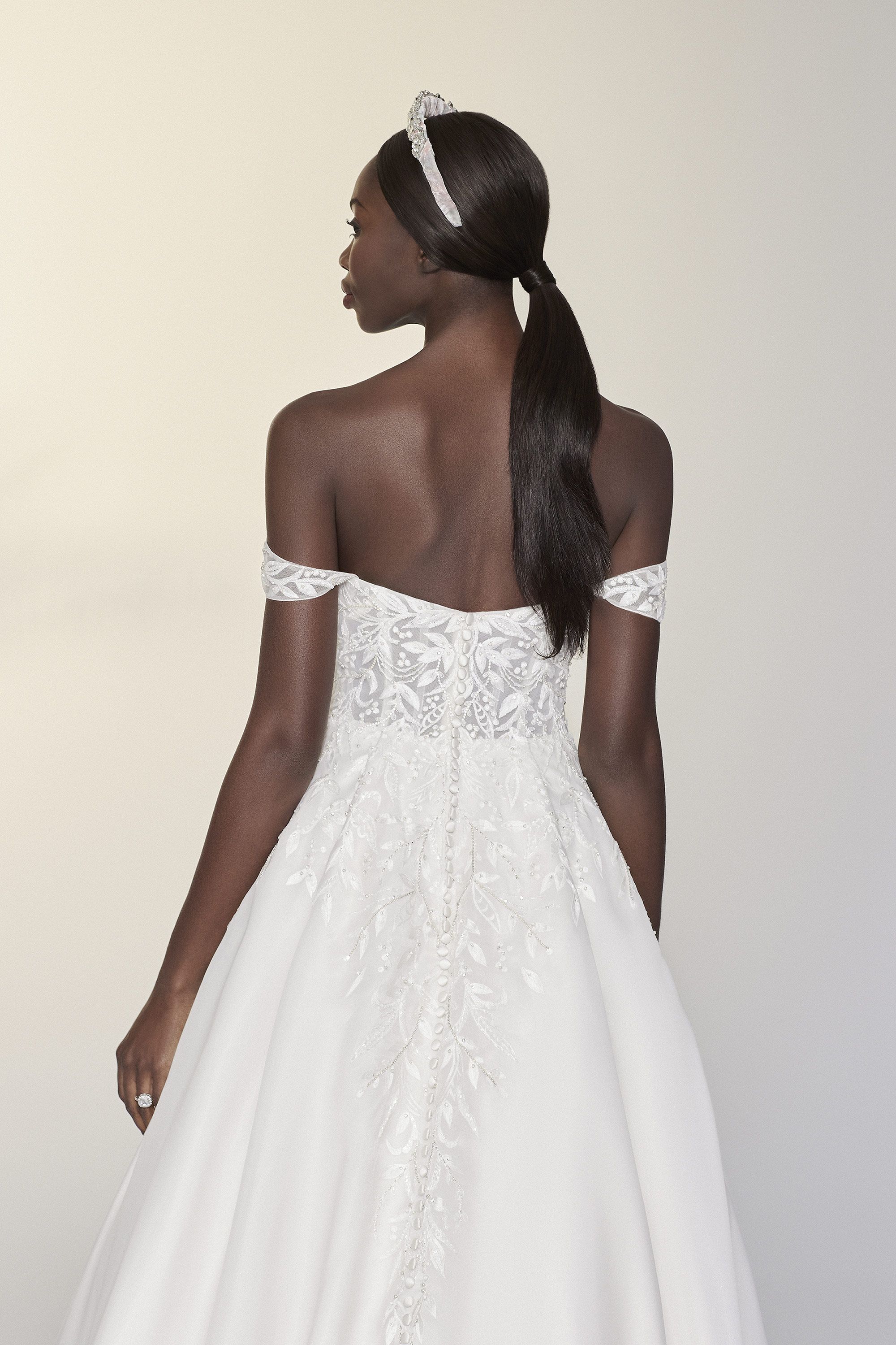 MOIRA: Hand Beaded Organza Ball Gown with Detachable Straps | Justin ...